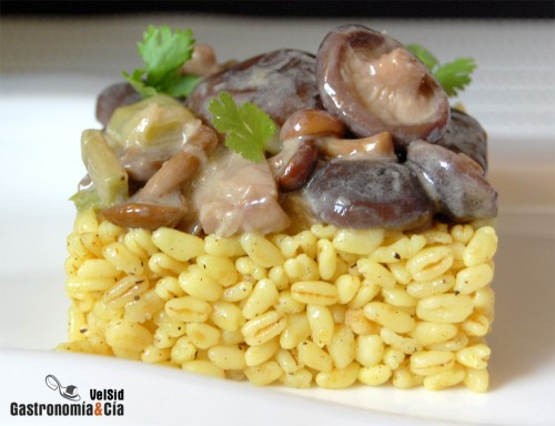 Receta de Trigo tierno y setas con jengibre y coco | Gastronomía & Cía
