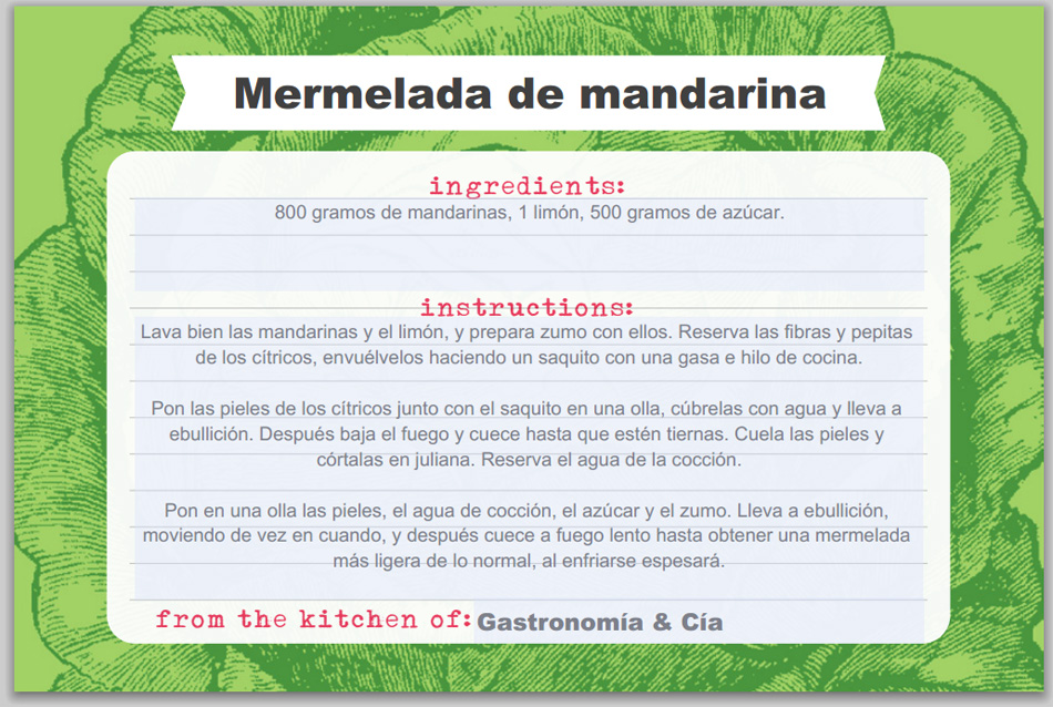 Plantillas para escribir e imprimir recetas | Gastronomía & Cía