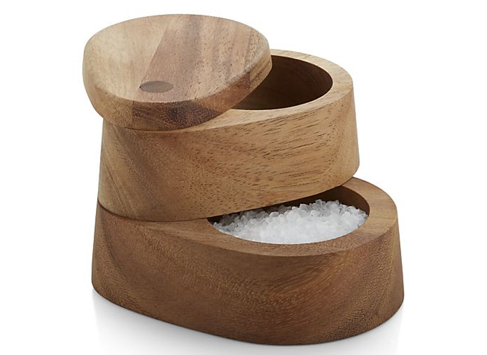 Salero doble de madera | Gastronomía & Cía