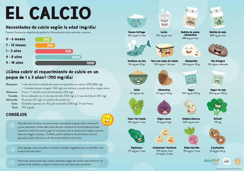 Alimentos ricos en calcio y necesidades diarias de los niños ...