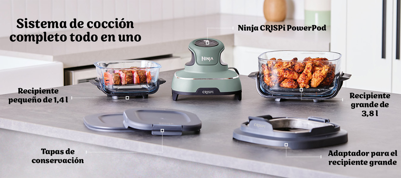 Freidora de aire portátil de cristal 4 en 1: Ninja CRISPi, otra ...